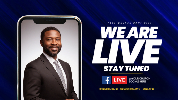 Blue Professional We Are Live - Live Stream Banner Digital Display (16: ...