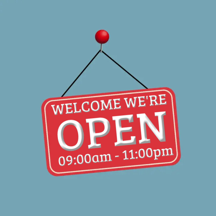 Copy of Blue Professional We Are Open Announcement I | PosterMyWall