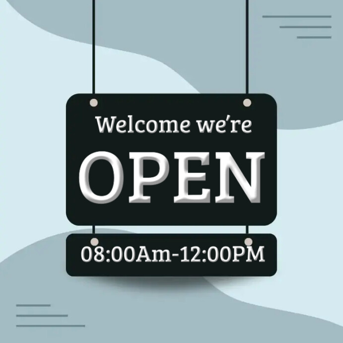 Blue Professional We Are Open Announcement I Templat | PosterMyWall