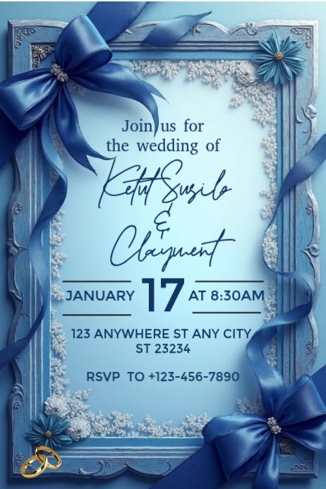 Copy of Blue Professional Wedding Invitation Poster | PosterMyWall
