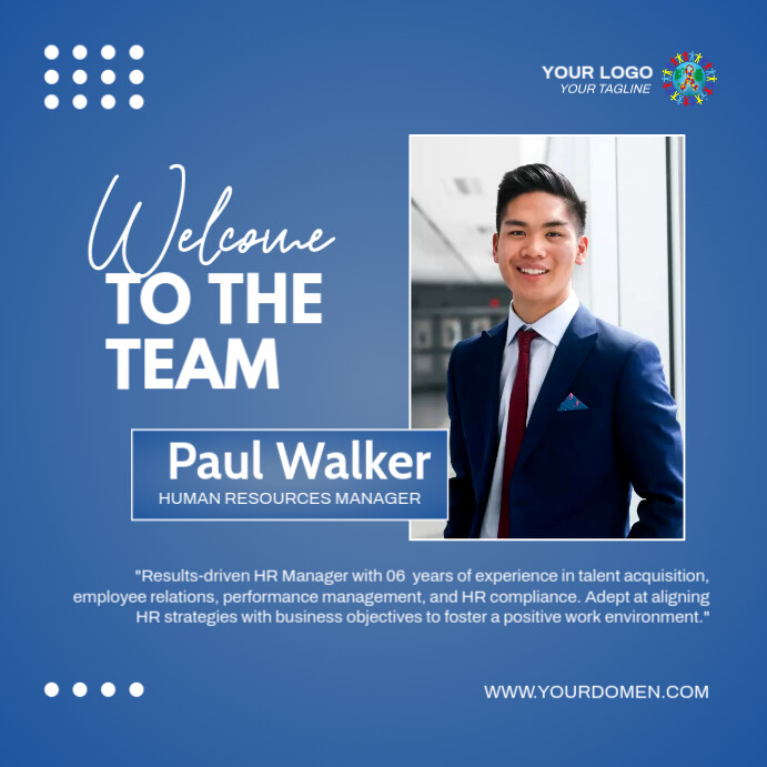 Copy of Blue Professional Welcome To The Team Instagram Post | PosterMyWall