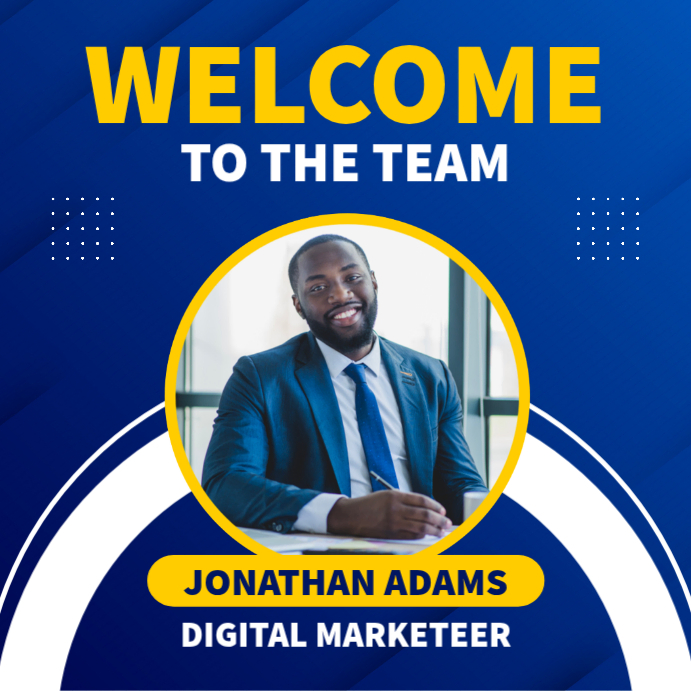 Blue Professional Welcome To The Team Instagram Post Template ...