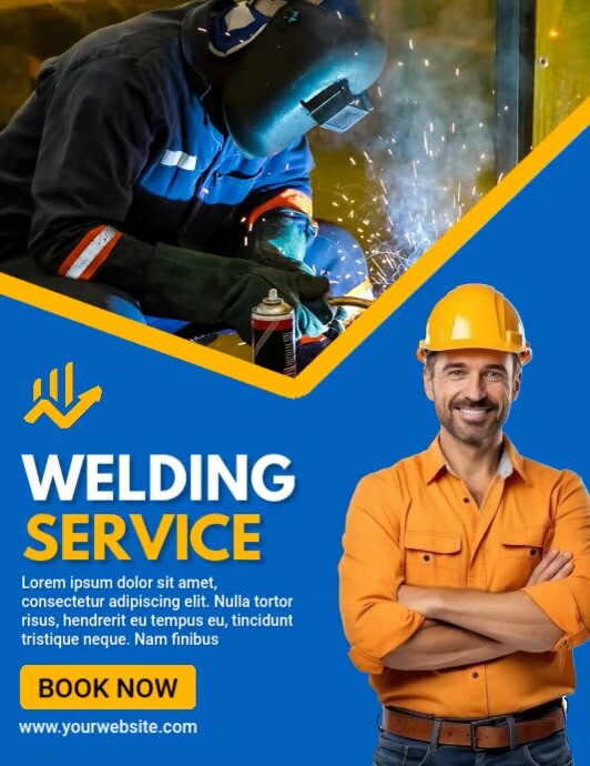 Plantilla de Blue Professional Welding Service Flyer (us L | PosterMyWall