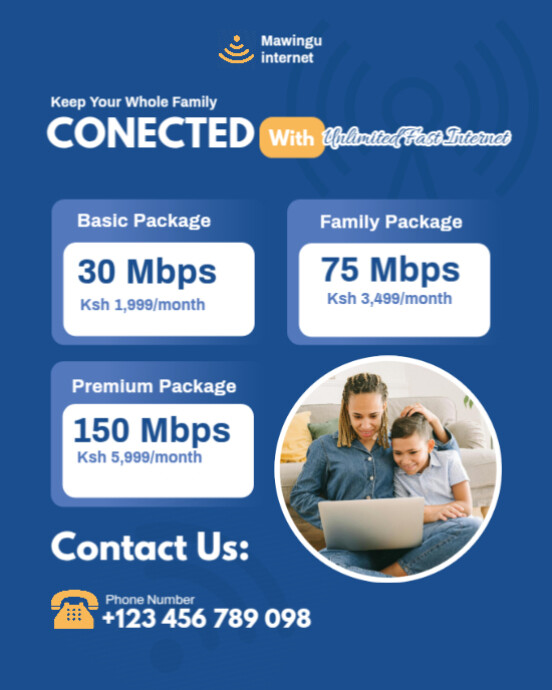 Szablon Blue Professional Wifi Package Promo Poster Template – Internet ...