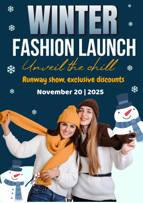 Blue Professional Winter Fashion A2 Template | PosterMyWall