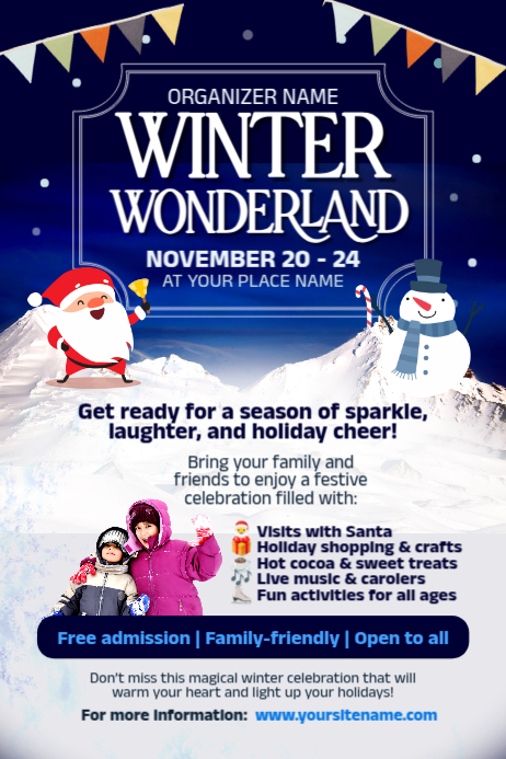 Blue Professional Winter Wonderland Poster Template | PosterMyWall
