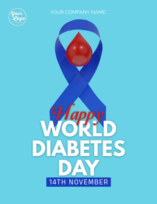 Blue Professional World Diabetes Day Flyer (us Letter) Template ...
