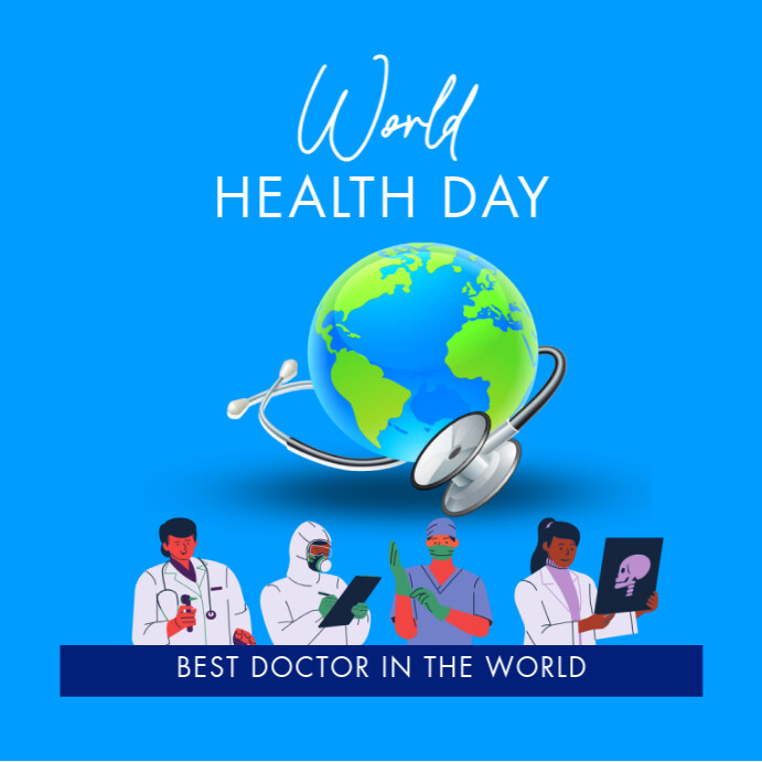 Copy of Blue Professional World Health Day LinkedIn Post | PosterMyWall