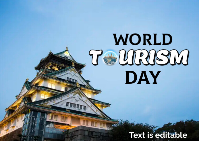 Blue Professional World Tourism Day Template Postcard | PosterMyWall