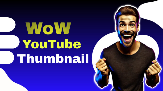 Modèle Blue Professional Wow Youtube Thumbnail | PosterMyWall