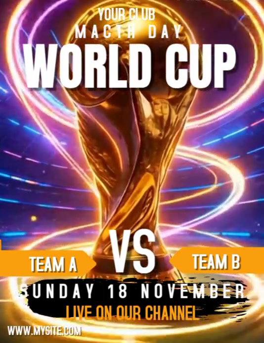 blue Professionale Soccer Match day Volantino (us Letter) Template ...