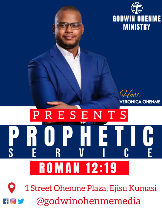 Plantilla de Blue Prophetic Church Service Flyer Template | PosterMyWall