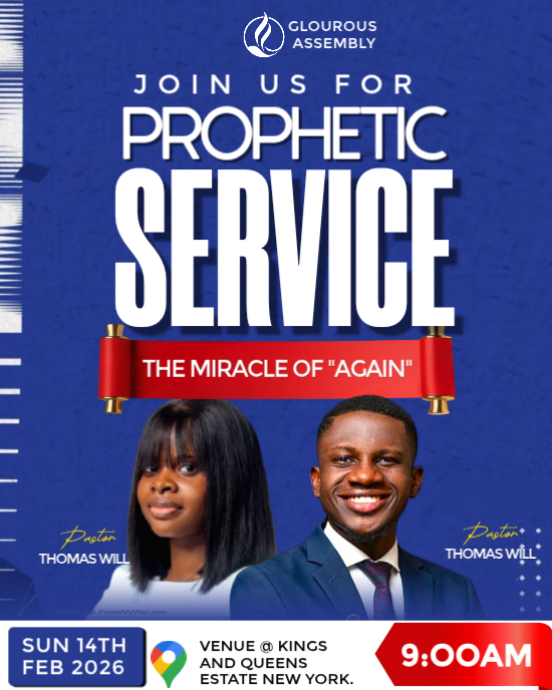 Blue Prophetic Service Instagram Portrait Template | PosterMyWall