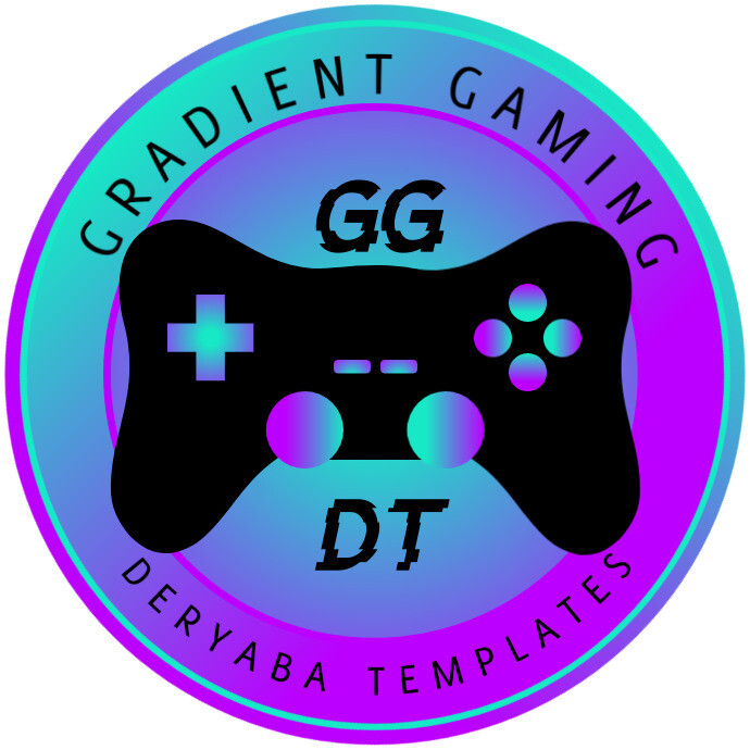 Blue Purple Gradient Gamepad Gamer Logo Maker Template | PosterMyWall