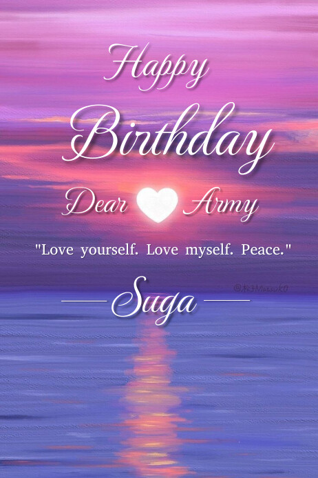 Blue Purple Happy Birthday Bts Army Poster Templat | PosterMyWall