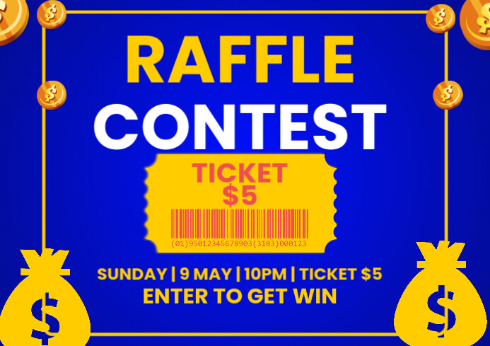 Copy of Blue Raffle Ticket, Raffle Contest A4 | PosterMyWall