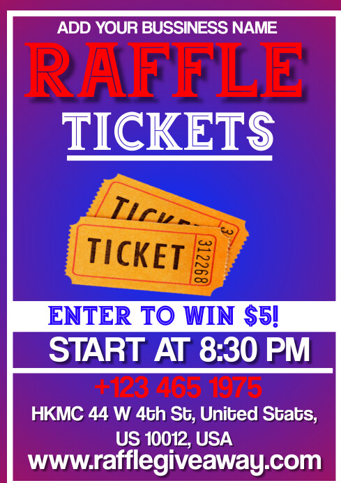 Copy of Blue Raffle Tickets A3 | PosterMyWall