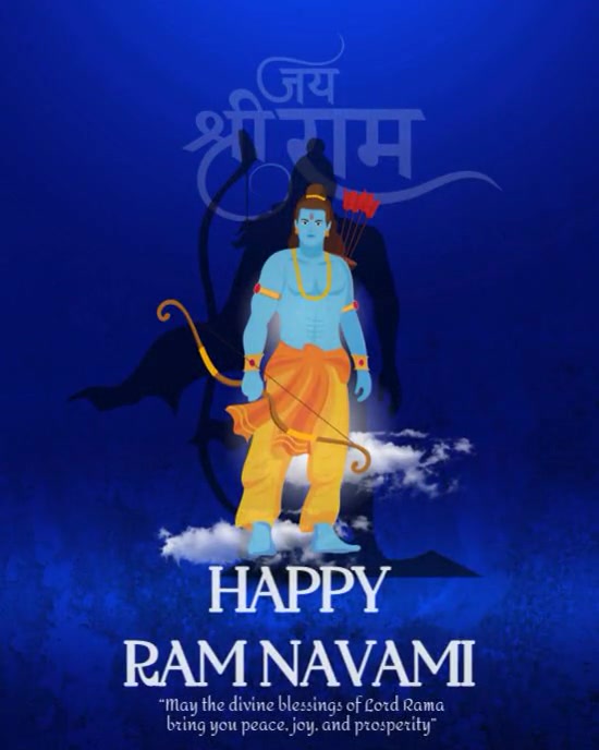 Blue Ram Navami Instagram Post Design Template | PosterMyWall