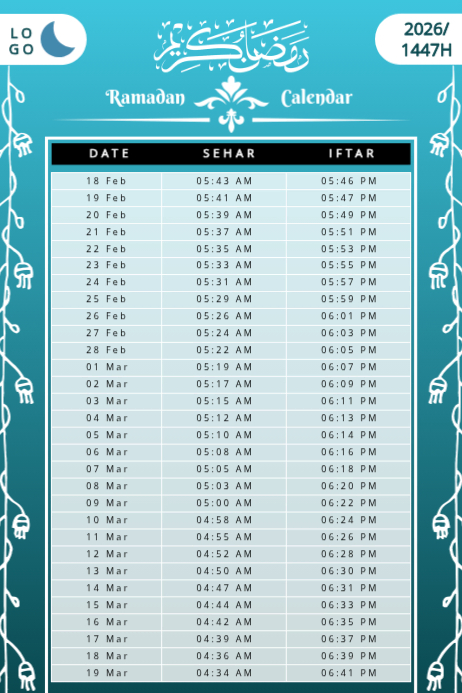 Blue Ramadan Calendar Poster Template | PosterMyWall
