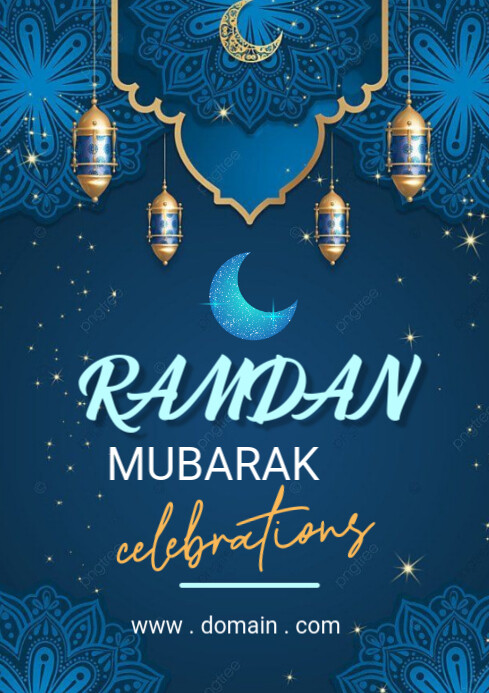 Blue Ramzan Mubarak Celebration Templat | PosterMyWall