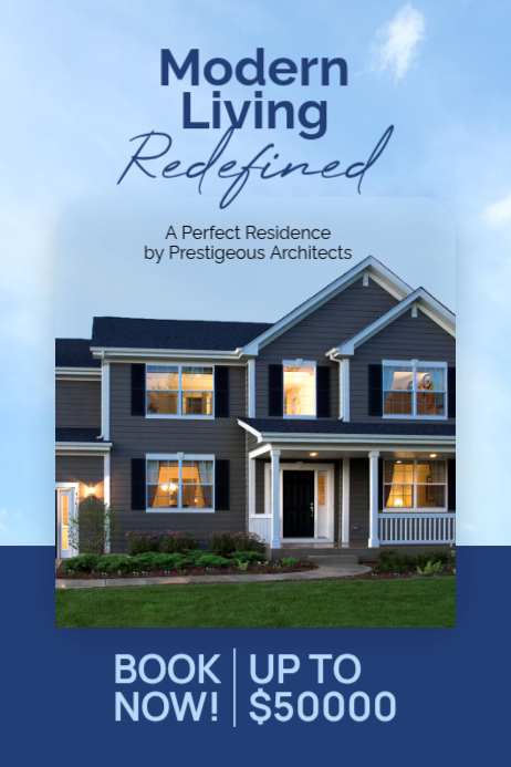 Blue Real Estate Promotion Poster Template | PosterMyWall