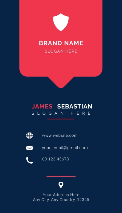 Blue Red Business Card Template | PosterMyWall