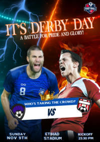 Blue Modern & Minimal Football Match Day Schedule A4 Template ...