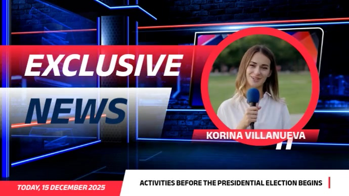 Blue Red Modern Breaking News Video Template | PosterMyWall