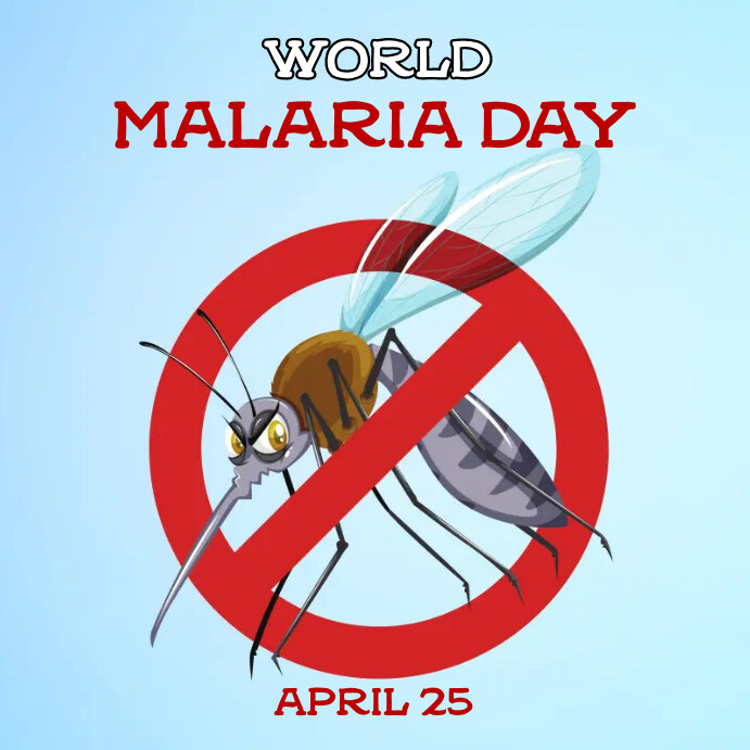 Blue Red World Malaria Day Instagram Post Template | PosterMyWall