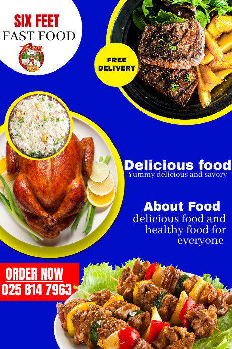 Blue Restaurant Poster Templat | PosterMyWall