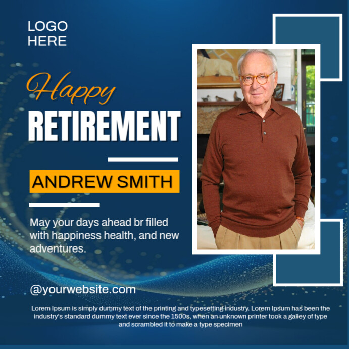 Plantilla de Blue Retirement Instagram Post | PosterMyWall
