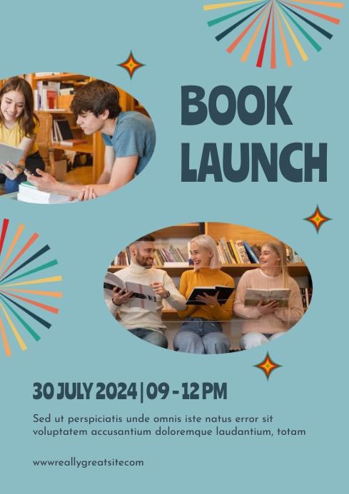 Blue Retro Book Launch Event Advertisement Template | PosterMyWall