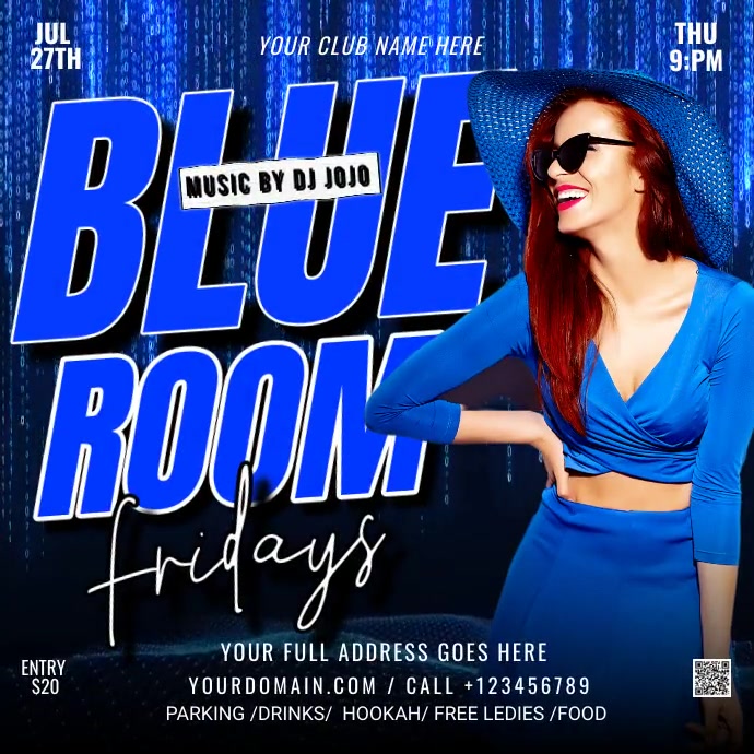 BLUE ROOM FRIDAYS Template | PosterMyWall