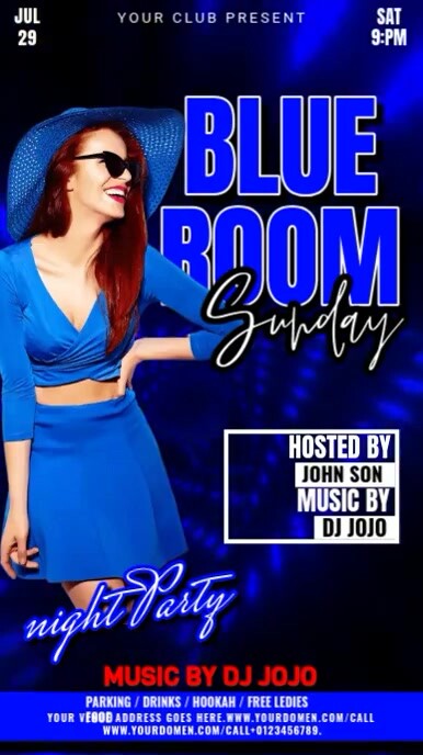 Copy of BLUE ROOM NIGHT PARTY | PosterMyWall