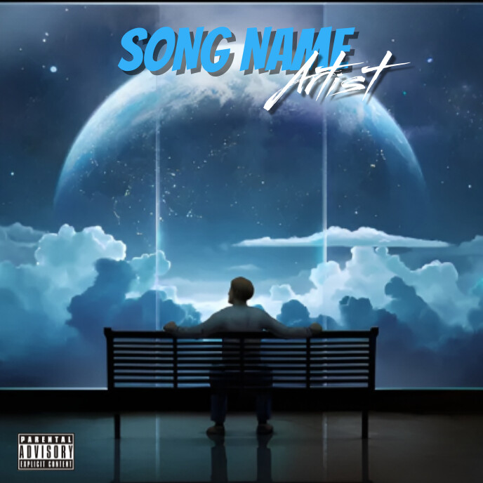 Blue Sad Alone Man Album Cover Template | PosterMyWall