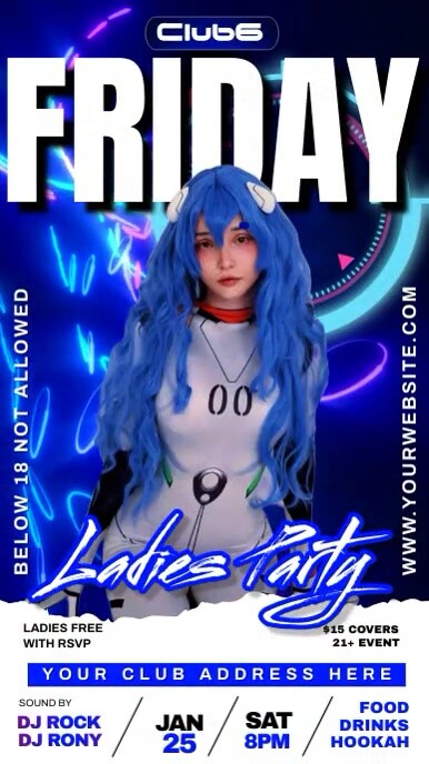 Blue Saturday Night Party Flyer Instagram St Template | PosterMyWall