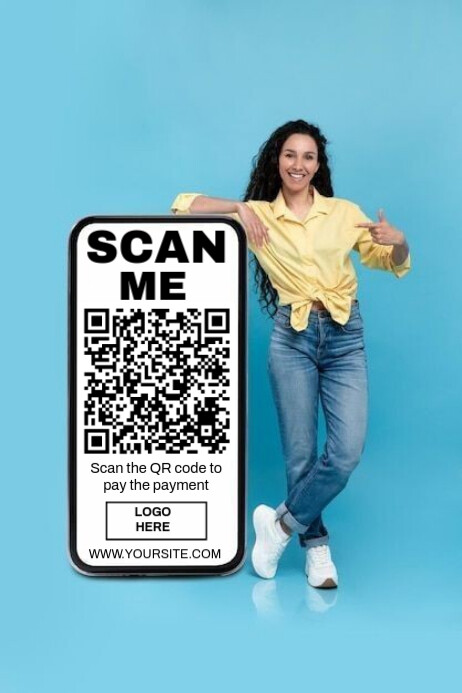Copy of Blue Scan Me Poster | PosterMyWall