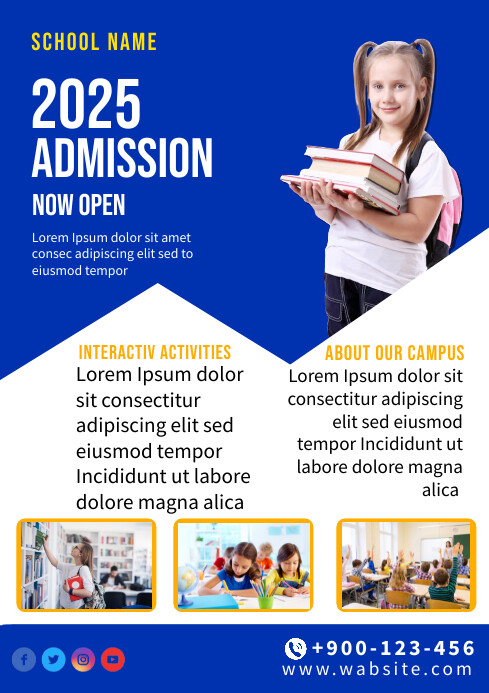 Blue School Admission open poster T Template | PosterMyWall
