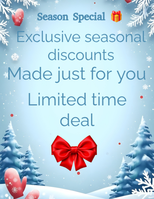 Blue Seasonal Discounts Flyer Template | PosterMyWall