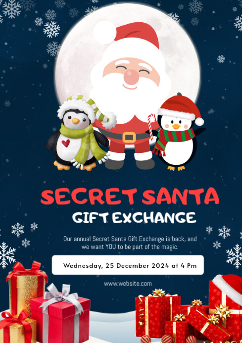 Copy of Blue Secret Santa A4 | PosterMyWall
