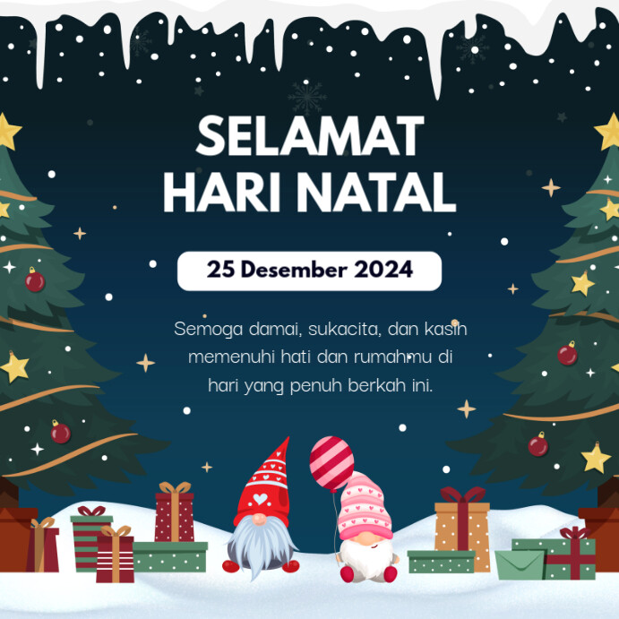 Copy of Blue Selamat Hari Natal Template Instagram Post | PosterMyWall