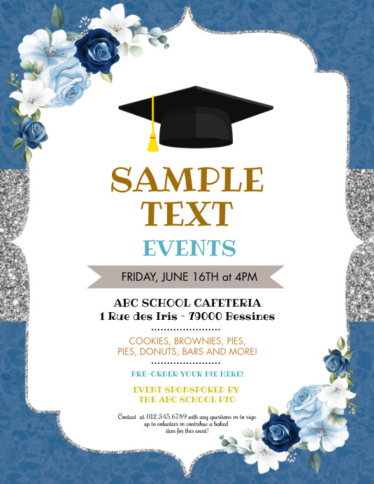 Copy of Blue Silver Graduation Theme Flyer Flyer (us | PosterMyWall