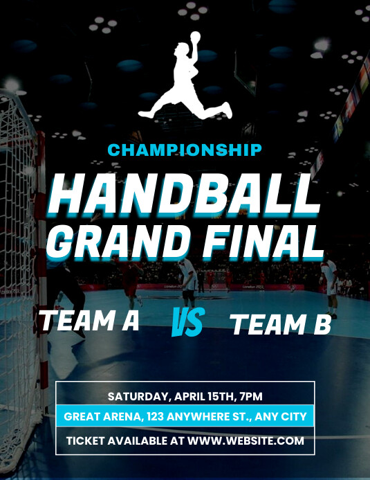 Blue Simple Handball Grand Final Flyer Design Template | PosterMyWall