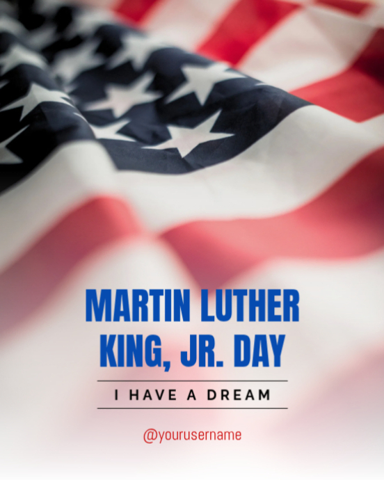 Blue Simple Martin Luther King, Jr. Day Instagram Post Template ...