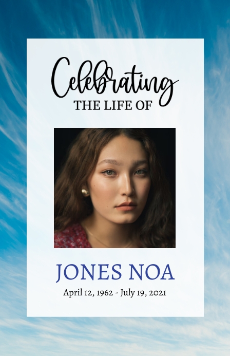 Blue Sky Funeral Program Template | PosterMyWall