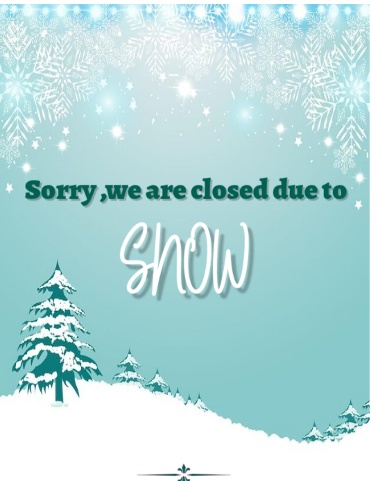 Blue Snow Closure Notice Flyer Template | PosterMyWall