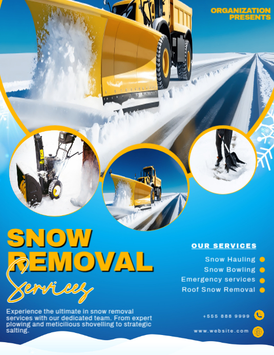 Blue Snow Removal Services Flyer (us Letter) Template | PosterMyWall