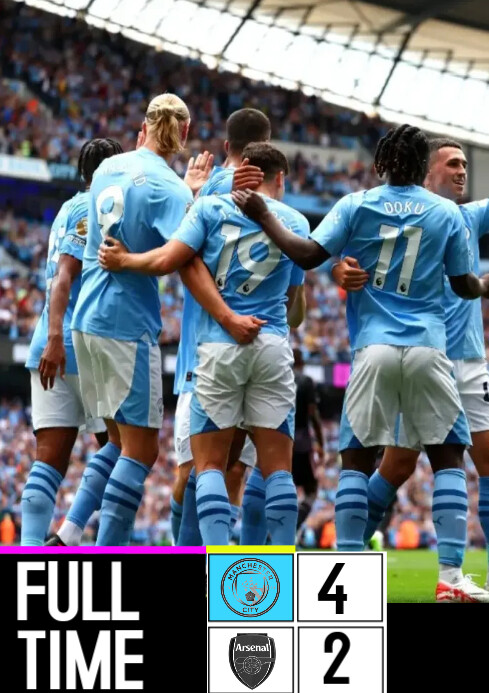 blue soccer full time poster Template | PosterMyWall