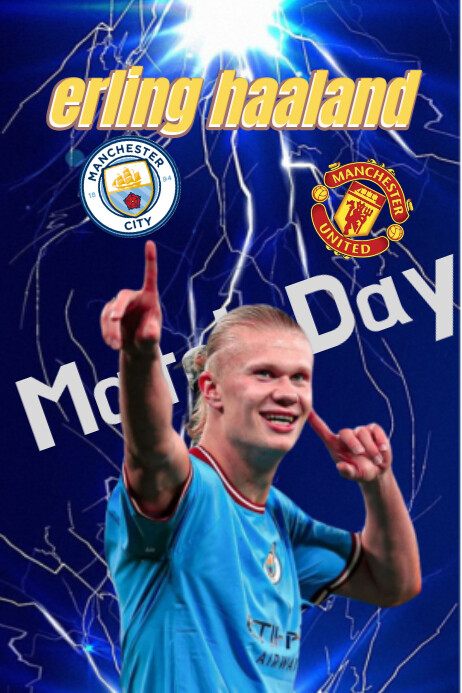 Blue Soccer Match Day Poster Template | PosterMyWall