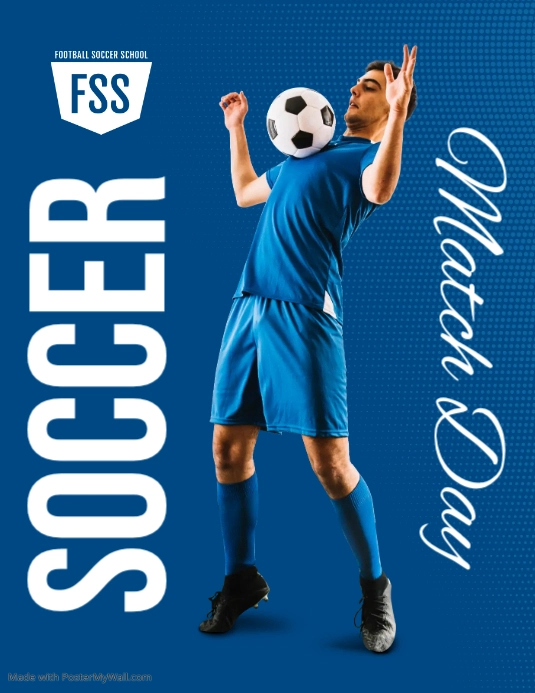 Blue Soccer Match Flyer Template | PosterMyWall